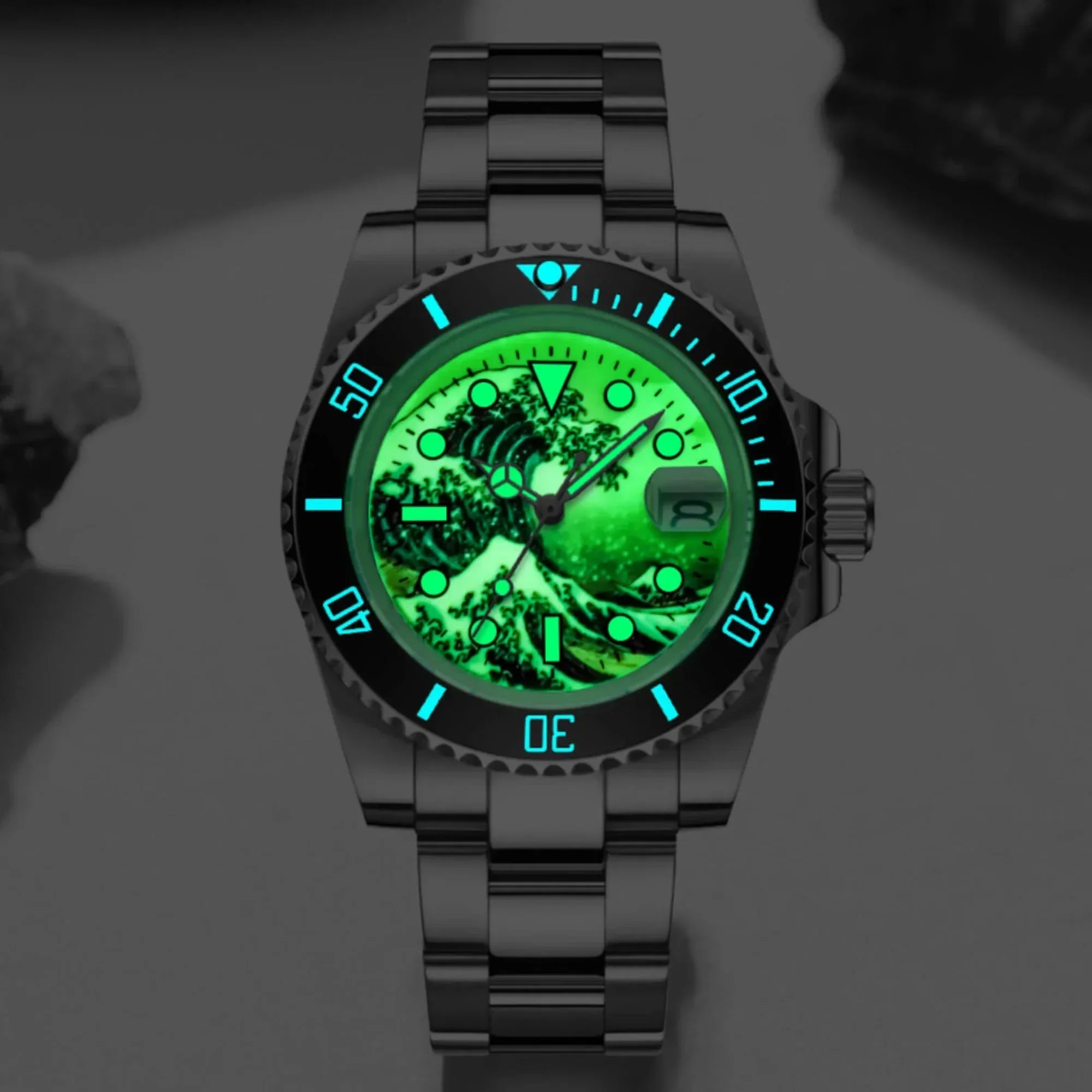 ADDIESDIVE Kanagawa Men's NH35A Movement Automatic Dive Watch（H3AC-Sur ...