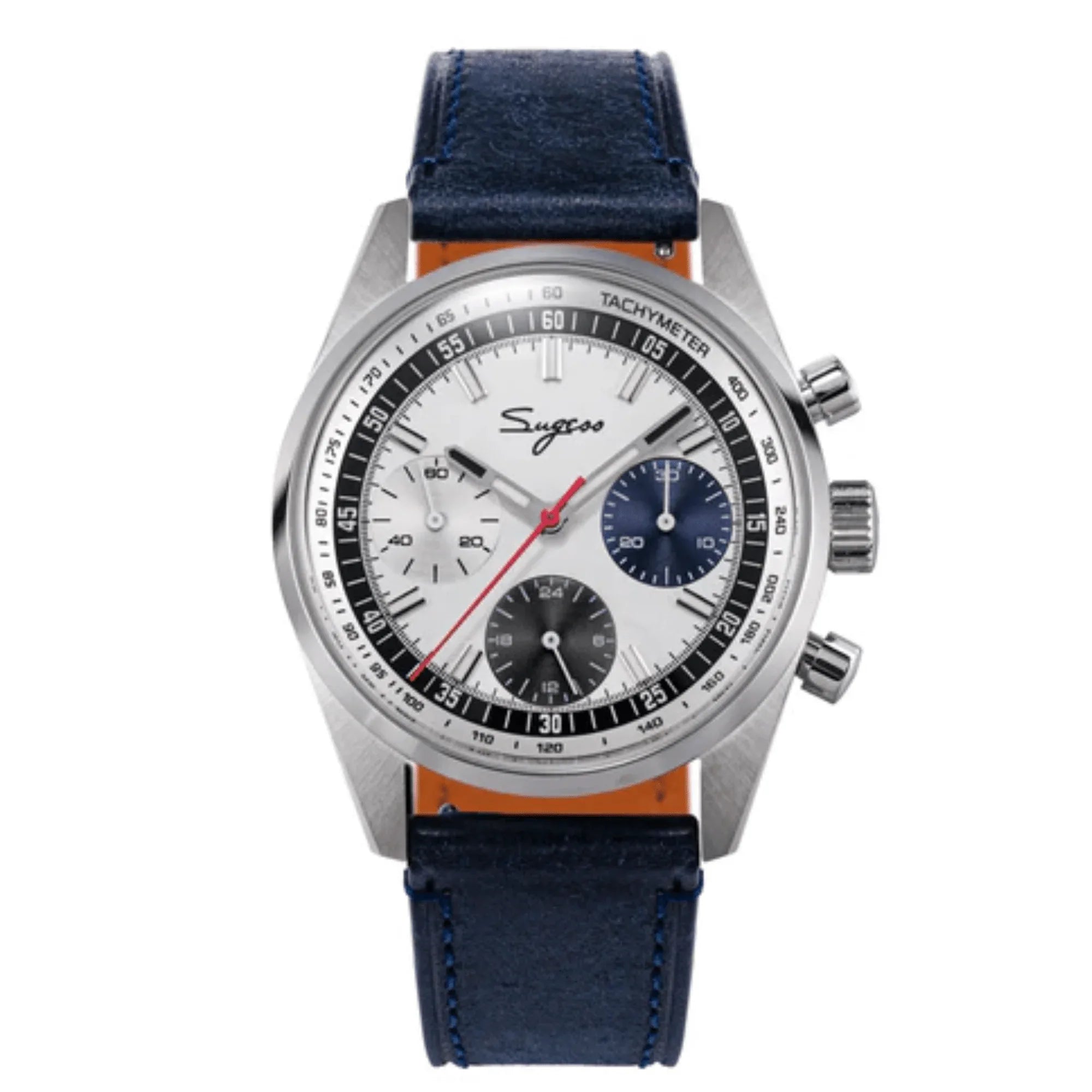 Sugess S465 Chronograph Stainless Steel Special Dial Silver Hand Blue ...